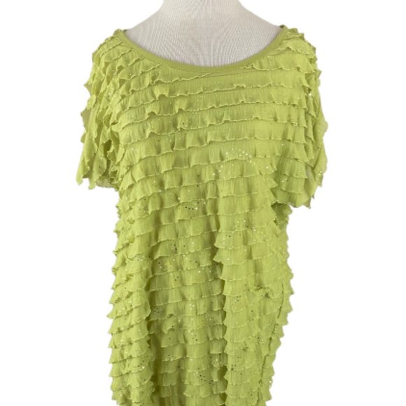 Antthony | Tops | Antthony Lime Green And Sparkle Tunic Top L | Poshmark